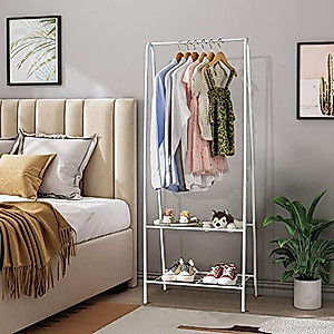 MAXCBD High Portable Metal Clothes Closet Organizers Hanger Steel Garment Rail Rack