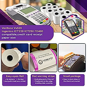 Vonlyst Thermal Paper Roll 2 1/4 X 55 for Verifone Vx520 Ingenico ICT220 ICT250 FD400 (10 rolls)