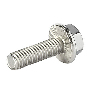 M6 x 12mm Flanged Hex Head Bolts Flange Hexagon Screws, Stainless Steel A2, DIN 6921, 25 PCS