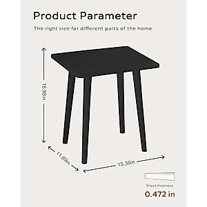 MIRROTOWEL Side Table, Small Table, Modern Home Decor Bedside Table for Living Room Bedroom Balcony Office,Easy to Assemble（Black）