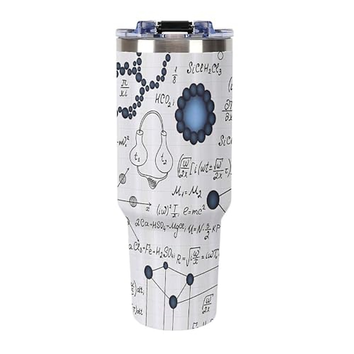 Chemical Formula 40oz Water Bottle Double Wall Insulated Tumbler with Handle Leakproof Travel Mug Light Rose Red-style