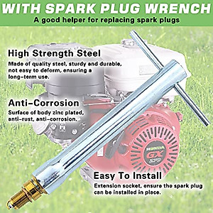 GREPSPUD 4pcs F7TC Spark Plugs GX120 GX160 GX200 GX240 GX270 GX340 GX390 Sparkplugs with Wrench for 4-Stroke Engine Generator Lawnmower Chainsaw Tractor Water Pump Rototiller Go Kart Mini Bike