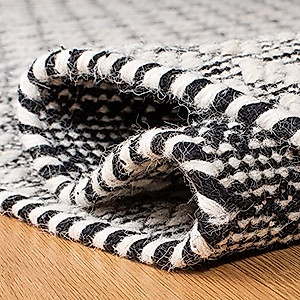 Safavieh Kilim Collection 8' x 10' Black/Ivory KLM376Z Flatweave Premium Wool Living Room Dining Bedroom Area Rug