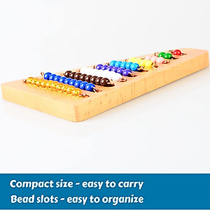 BOHS Montessori Bead Stair Set, 1-10 Counting, with Sorting Tray- Compact Educational Toy for Preschool Learning