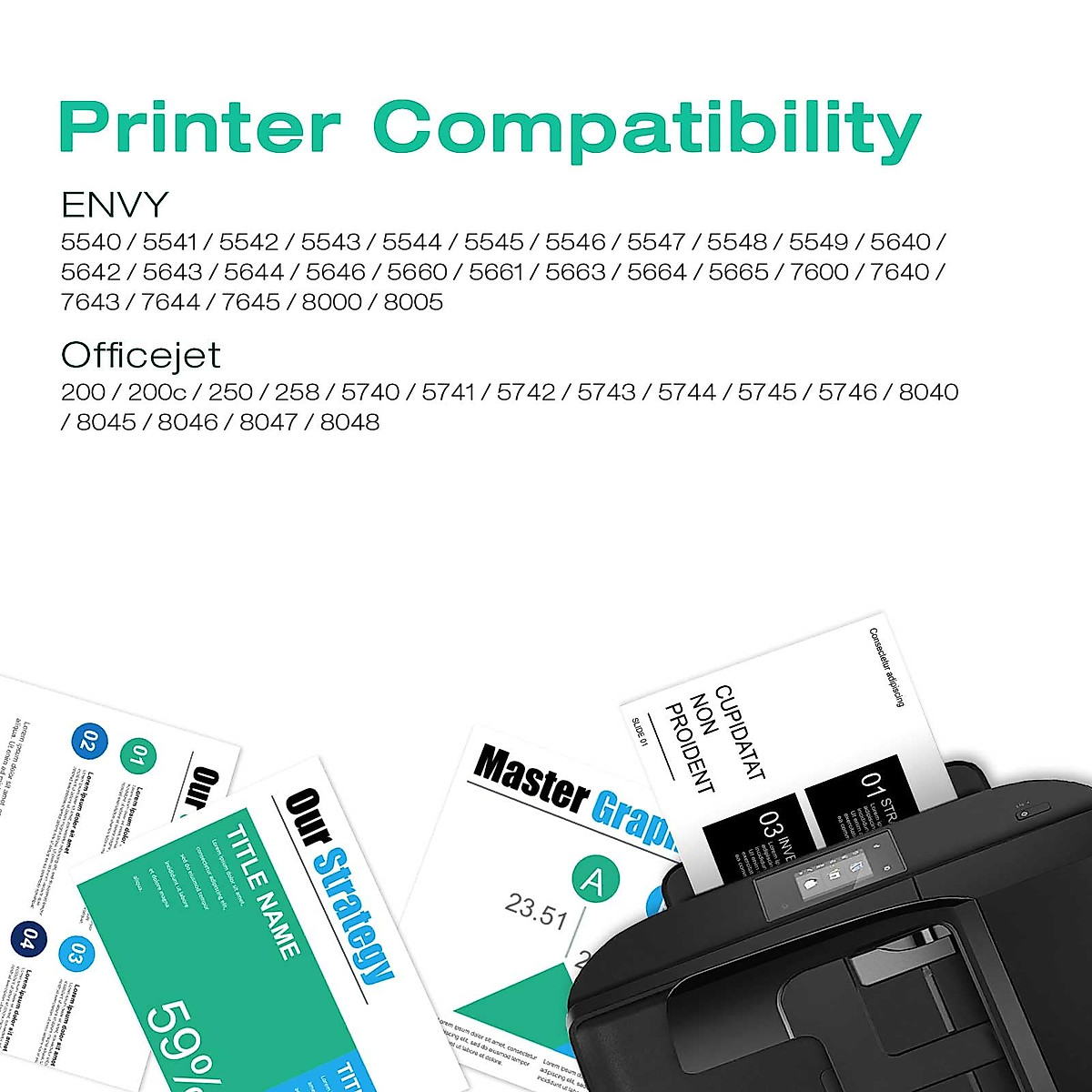 fannster 62XL Toner cartridges Filled for Inkjet Printer for HP 62 Ink 62XL Remanufactured Ink Cartridge Work with Envy 5540 5660 7640 7645 (1Black,1Color)