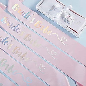 Kate Aspen Bachelorette Brides Babes Iridescent Satin Sash (Set of 7) Party Kit, One Size, Pink