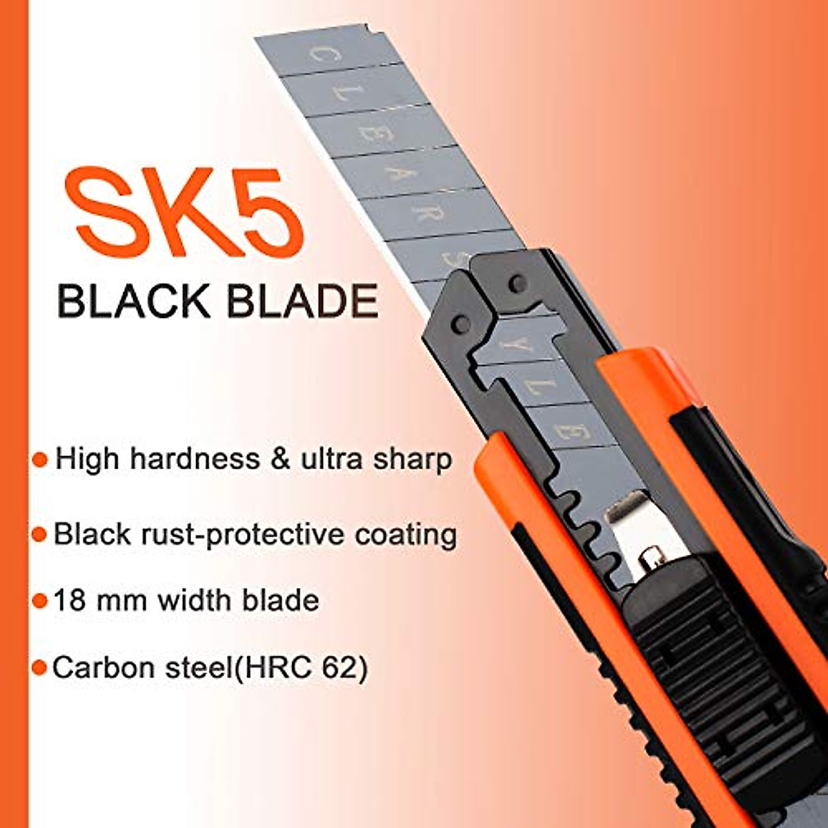 Utility Knife Heavy Duty Box Cutter| Craft 18mm Retractable and Auto Charge - Work Perfect in Everyday Use, TPR Handle, ABS Body and Anti Rust Blade Slot (3 Pack)