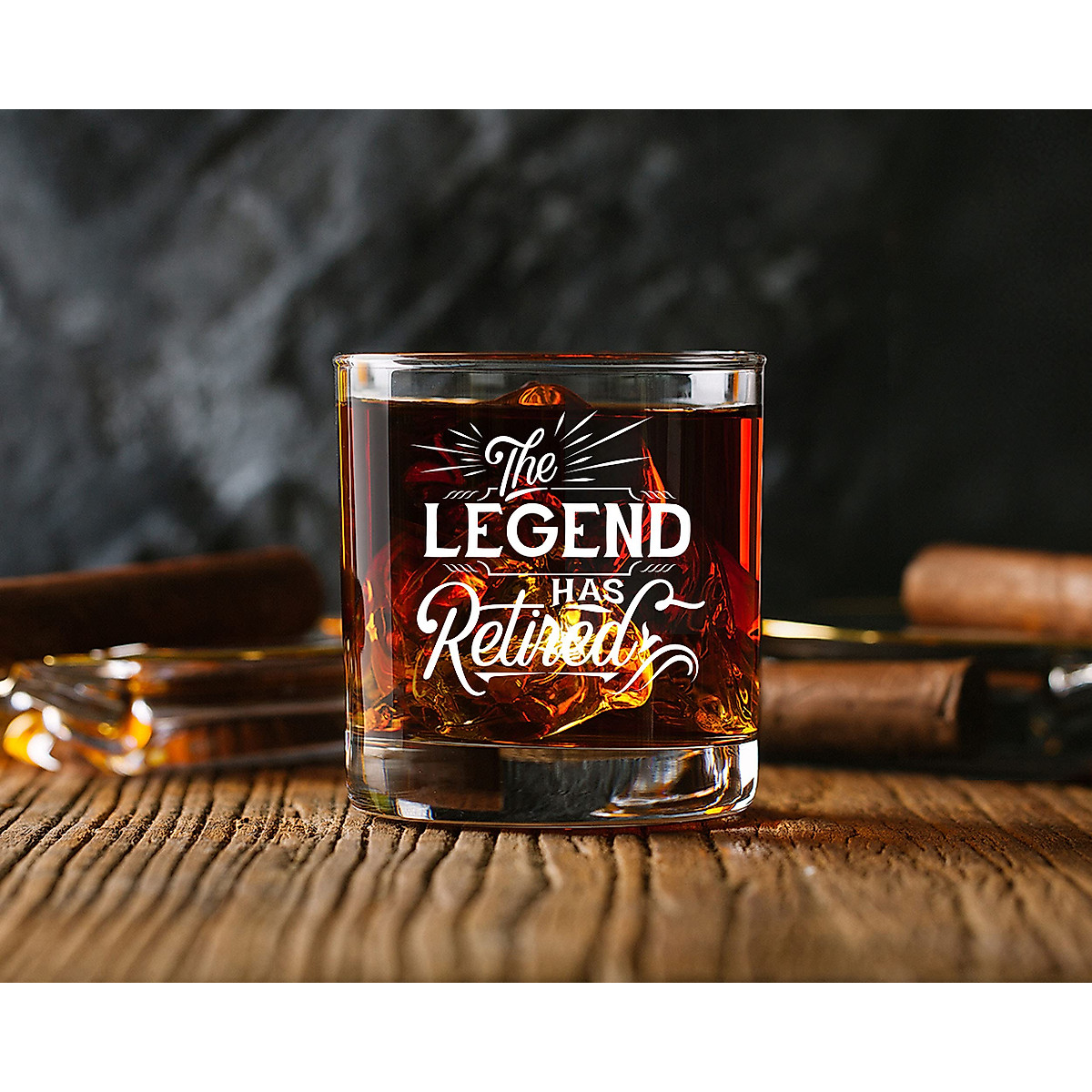 Humor Us Goods Retirement Themed Old Fashioned Glass - Humorous Whiskey Gift - Suitable for Gin - Unique Present for Coworker - Retirement Party Decorations - Personalized Whiskey Glass - 11 oz