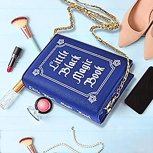 USTYLE Magic Book Shaped Crossbody Bag, Girl Women Fashion Cute Tote Bag Phone Wallet Cute Shoulder Bag with Chain Strap (blue)