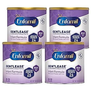 Enfamil Gentlease Baby Formula, Clinically Proven to Reduce Fussiness, Crying, Gas & Spit-up in 24 hours, Brain-Building Omega-3 DHA & Choline, Baby Milk, 79.6 Oz Powder Can​