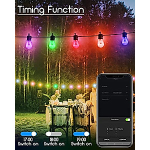 Solar Patio Lights Outdoor Waterproof, 48 FT Solar String Lights Dimmable, Timer, APP&Remote, String Lights for Outside Solar Powered Outdoor Solar String Lights for Yard, Backyard, Garden Decor