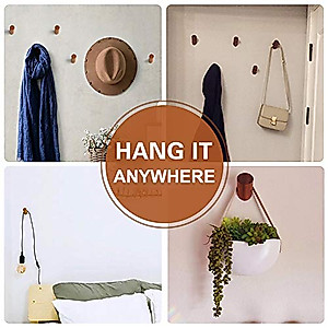 Felidio Wood Wall Hooks, 4 Pack Coat Hooks Wall Mounted Rustic Wooden Hooks Heavy Duty Robe Hook Hat Rack | Hooks for Hanging Bathroom Towels Clothes Hanger (Beech Wood)