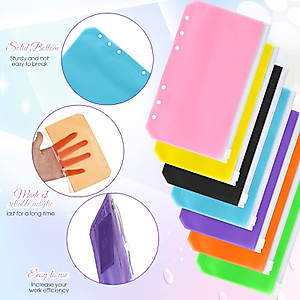 Sherr 84 Pcs A6 Binder Pockets Multicolor 6 Holes Budget Cash Envelopes with Zipper Waterproof A6 Planner Inserts Budget Binder Envelopes PVC Document Pouch Filing Bags for 6 Ring Binder Notebook