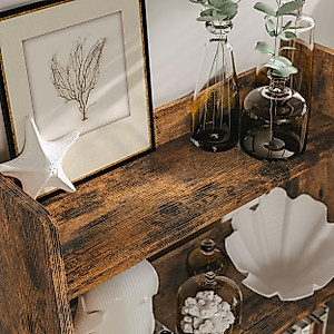 IRONCK Bookshelf and Bookcase, Industrial 5 Tier Wood Ladder Shelf, for Home Office, Living Room, Bed Room, Vintage Brown