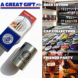 LISOS Automatic Beer Bottle Opener, Pop Top Push Down Magnetic Bottle Openers, Soda Cap Remover, Cool Beer Gifts & Fun Gadgets