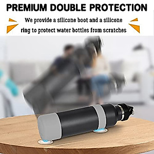 Miracredo 2 PCS Silicone Water Bottle Boot, Protective Silicone Sleeve, Anti-Slip Bottom Cover with Silicone Ring, BPA Free, Compatible with Simple Modern, Iron Flask, Thermoflask, Hydro Flask