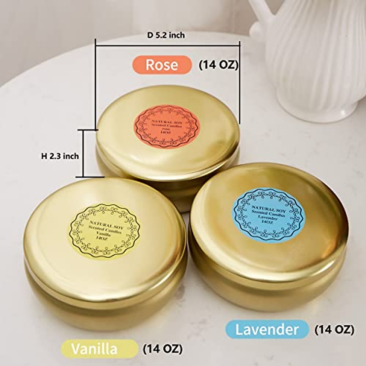 Scented Candles Gift Set, 3 x14 oz Soy Wax 3-Wick Aromatherapy Candle, Stress Relief Gifts for Women, Candles for Home Scented, Ideal for Birthday, Christmas, Thanksgiving