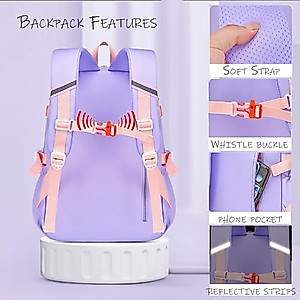 HZhuyu Kawaii Backpack with Cute Accessories Wide Open Bunny Cute Backpack Asthetic Backpack with Plush Pendenat (Large,Blue)