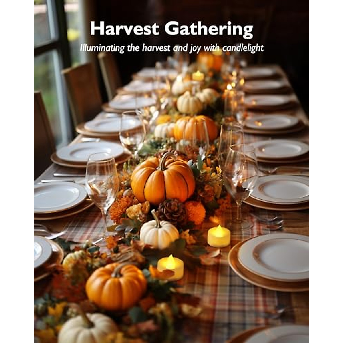 Homemory Value 24Pack Flameless LED Candles Tea Lights Battery Operated, 200+Hours Electric Fake Plasitc Candles Tealights for Votive, Halloween, Pumkin, Ofrenda, Diya, Table Decor, Funeral, Amber