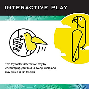 Featherland Paradise Knots N Blocks Bird Toy, Bird Toys, for Parrots, Cockatoos, Macaws, Very Large Birds and Big Beaks