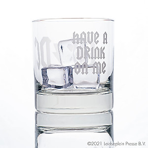 AC/DC Have a Drink on Me Etched Whiskey Glass - Officially Licensed, Premium Quality, Handcrafted Glassware, 11oz. Rocks Glass - Perfect Collectible Gift for Rock Music Fans, Birthdays, & AC/DC Lovers