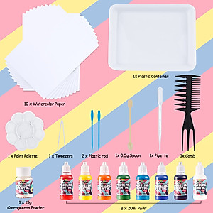 Marbling Paint Kit for Kids, Arts and Crafts for Teens, Preteens, Kids Ages 6-12 - Creative Toys Gifts for Girls & Boys Ages 4 5 6 7 8 9 10 11 12(Marble Paint on Water, 8Colors/20ml)