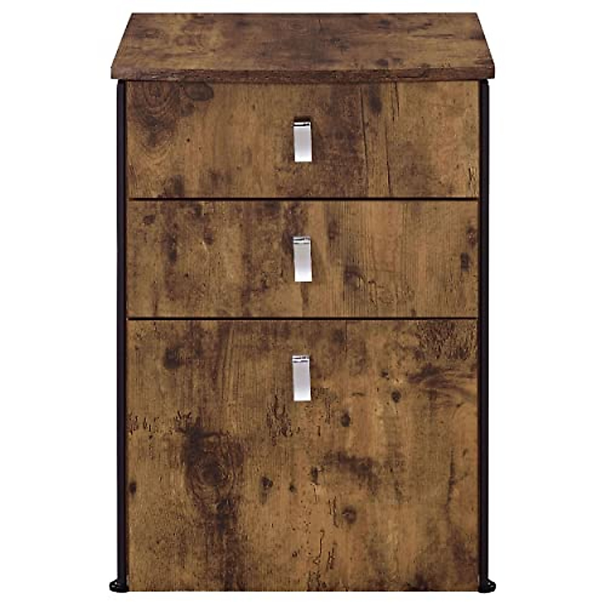 Coaster Furniture Estrella 3-Drawer File Cabinet Antique Nutmeg and Gunmetal 800656