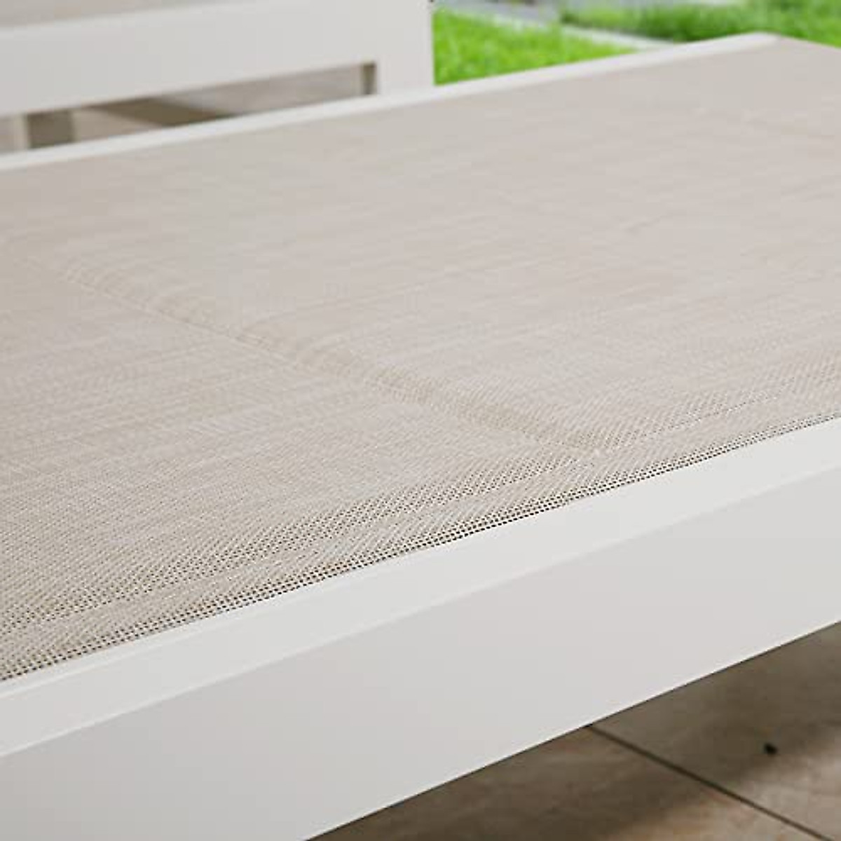 Ulaxfurniture Outdoor Lounge Chair, Aluminum Chaise Chair, Adjustable Lounger Recliner with Wheels and Padded Quick Dry Foam for Patio (2 x Chair, Beige)