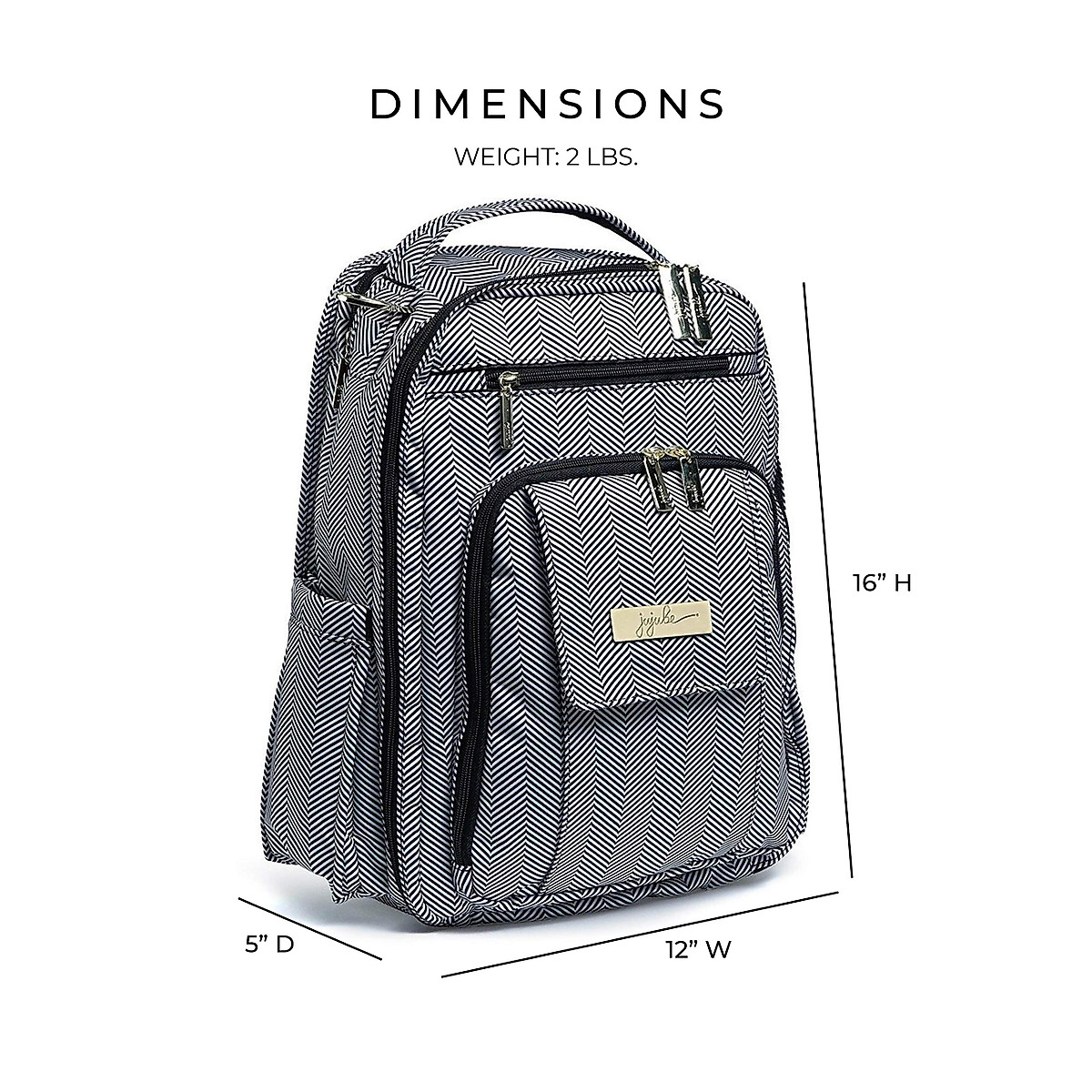 JuJuBe Be Right Back Unisex Travel Backpack, Diaper Bag with Memory Foam Changing Pad, Be Fashionably Organized Anywhere