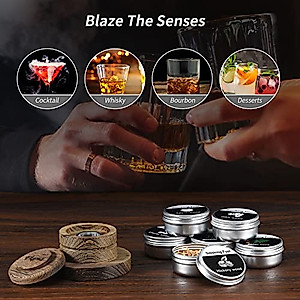 Fkamz Whiskey Smoker Kit with Torch, Cocktail Smoker Kit Gifts for Men, Bourbon Smoker Kit with 6 Flavors Wood Chips Old Fashioned Drink Smoker Infuser Kit - Gift for Whiskey Lovers, Dad, Husband, Men (Butane Not Included)