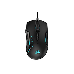 Corsair Glaive PRO - RGB Gaming Mouse - Comfortable & Ergonomic - Interchangeable Grips - 18,000 DPI Optical Sensor - Black