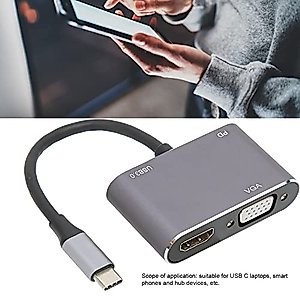 USB Hub, Easy to Use 4 in 1 Silver 4 in 1 Adapter for Keyboard for Mouse for Laptops for Phones