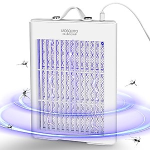 Qualirey Electric Bug Zapper Indoor, 3000v Powerful Mosquito Killer USB Powered Mosquito Zapper Lamp, Insect Traps Fly Zapper for Home, Kitchen, Bedroom, Office(White)