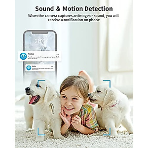 BJS Baby Monitor with Camera and Audio, 1080P Indoor Home Camera with Sound and Motion Detection, Baby/Pet Elder/Nanny, Infrared Night Vision (1 Pack), White (BM-A-1)