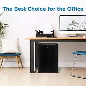 Midea WHS-87LB1 Refrigerator, 2.4 Cubic Feet, Black