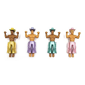 NPW Drinking Buddies Disco Cowboys Drink Markers, Wine Glass Charms, Bachelorette Party, Girls' Nights, Cowboy Theme & More, Novelty Gifts, 4 Count