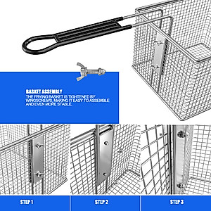 TOPKITCH Electric Deep Fryer Countertop Deep Fryer with Basket and Lid Capacity 10L(10.5QT) Stainless Steel Single Tank Fryer for Home Use Easy to Clean Oil Fryers 1800 Watts, 120V