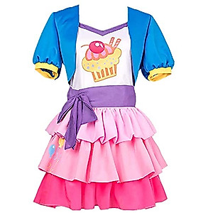 My Girls Women Little Pony Pinkie Pie Human Cosplay Costume Female Pink Halloween Carnival Costumes (Female S)
