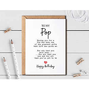 To My Pop - Pop Birthday Card - Pop Is The Greatest Gifts In My Life - Birthday Card For Pop - Gift For Pop Card- Christmas Gifts For Pop