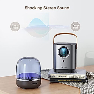 5G WiFi Bluetooth Projector, TOPTRO TR23 Outdoor Projector 1080P Supported 9200 Lumen, Mini Projector with 360 Degree Surround Sound, Dust-Proof, Projector Compatible with TV Stick, iOS, Android, PS5