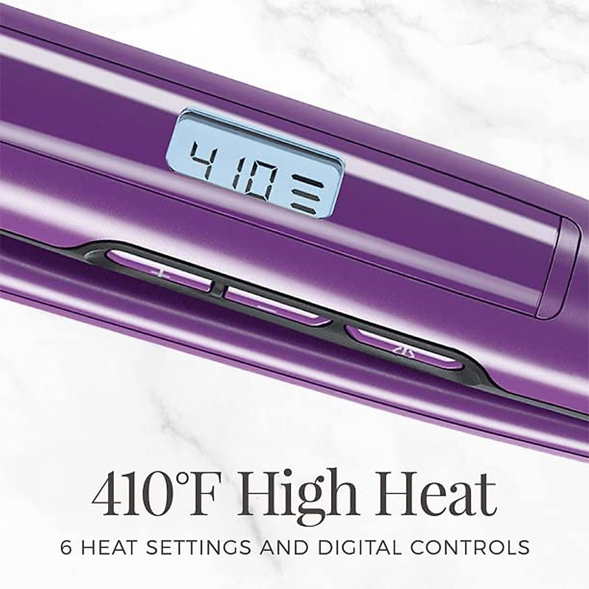 Remington S5500 1" Anti-Static Flat Iron with Floating Ceramic Plates and Digital Controls, Hair Straightener, Purple