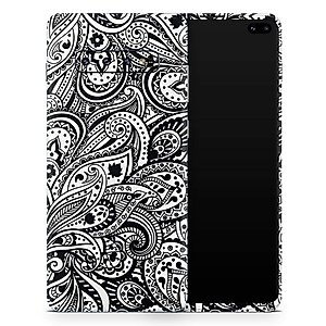 DesignSkinz Black and White Aztec Paisley Protective Vinyl Decal Wrap Skin Cover Compatible with The Samsung Galaxy S20 (Screen Trim & Back Glass Skin)