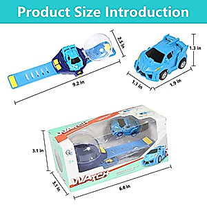 30M Remote Control Distance LED Mini Remote Control Car Watch Toys, Tiktok Watch Car Toys, 2.4 GHz Racing USB Charging RC Small Car, Toys Gifts for 3-8 Year Old Boys Girls Kids (Blue Sports car 2)