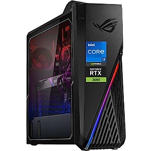 ASUS ROG Strix Gaming Desktop, Intel Core i7-11700KF Processor, NVIDIA GeForce RTX 3080, 32GB DDR4 RAM, 1TB SSD + 2TB HDD, Wi-Fi 6, USB Type-C, HDMI, DisplayPort, Windows 11 Home, Black