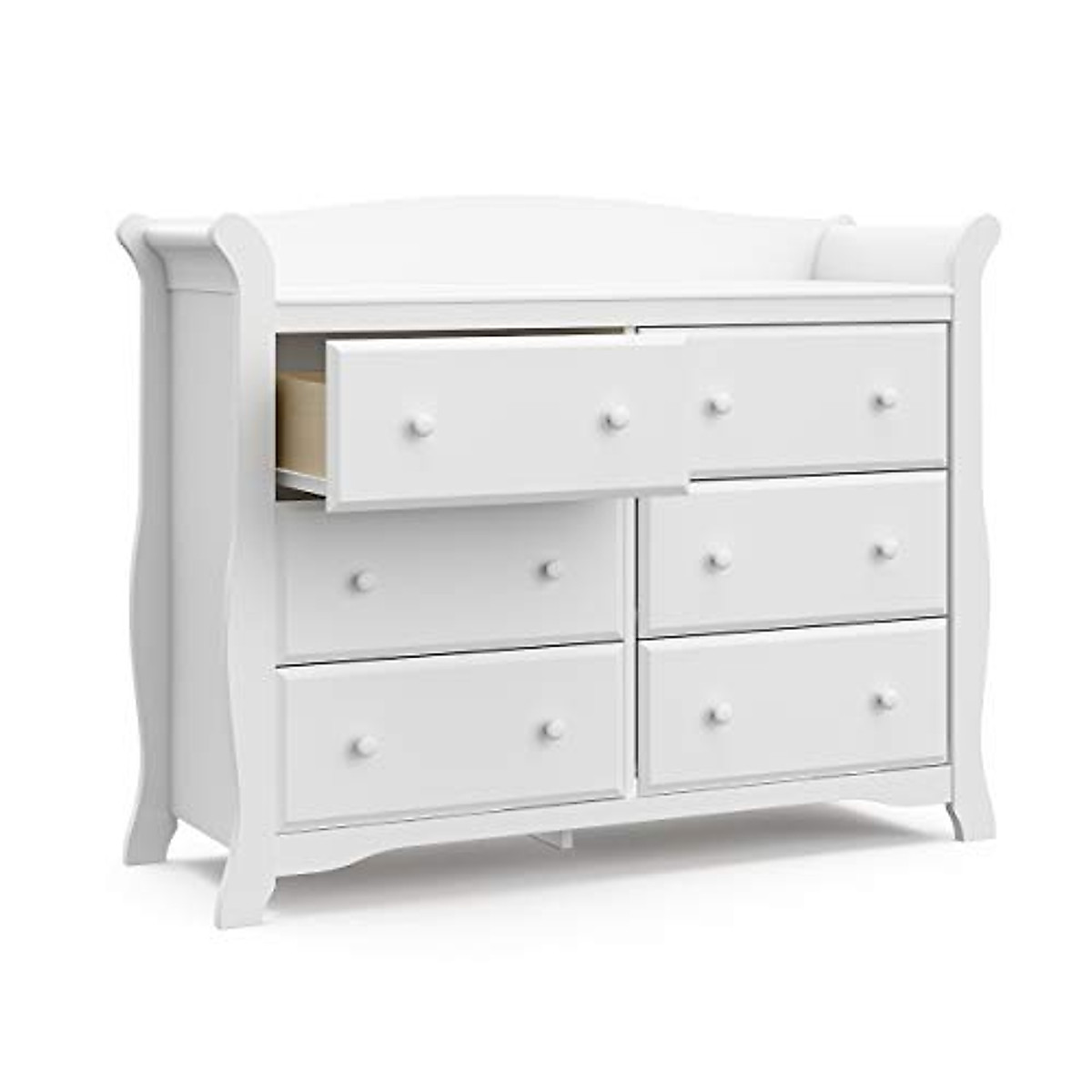 Storkcraft Avalon 6 Drawer Double Dresser (White) – Dresser for Kids Bedroom, Nursery Dresser Organizer, Chest of Drawers for Bedroom with 6 Drawers, Classic Design for Children’s Bedroom