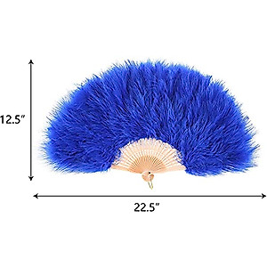 Wedding Large Feather Hand Fan Flapper Costume Accessories Feather Folding Handheld Fan for Dance Party Feather Fans for Wedding