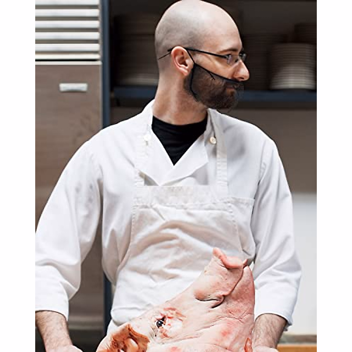 ONLYKXY 50pcs Beard Cover Black Nylon Beard Protector Net Protective Beard Covers for Men Food Service Cooking Cleaning Construction Home Kitchen Facial Hair Guards Beard Net