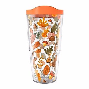 Tervis Awesome Autumn Fall Leaves Made in USA Double Walled Insulated Tumbler Travel Cup Keeps Drinks Cold & Hot, 24oz, Classic