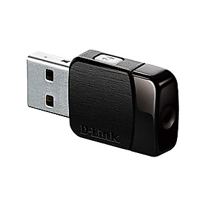 D-Link USB WiFi Adapter AC600 Mini Wireless Internet Dual Band MU-Mimo Wi-Fi Network Desktop Laptop (DWA-171),Black