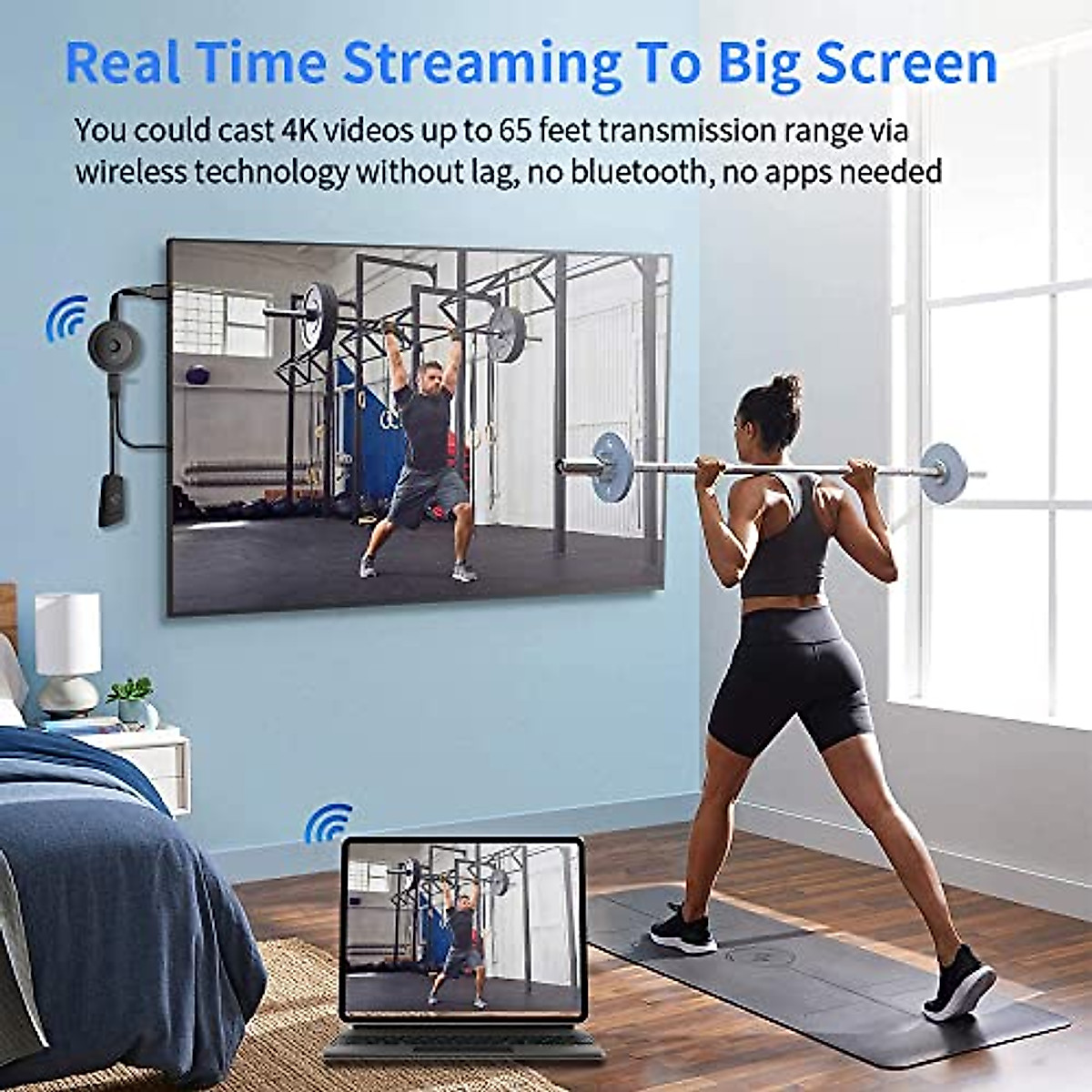SOCLLLife Wireless HDMI Dongle 4K for iPhone iPad Android Window Mac to TV Monitor Projector